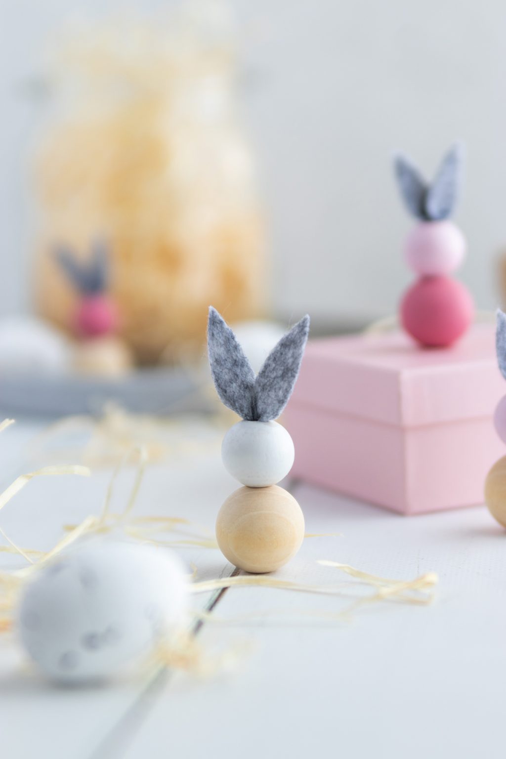 DIY Hasen aus Holzperlen basteln