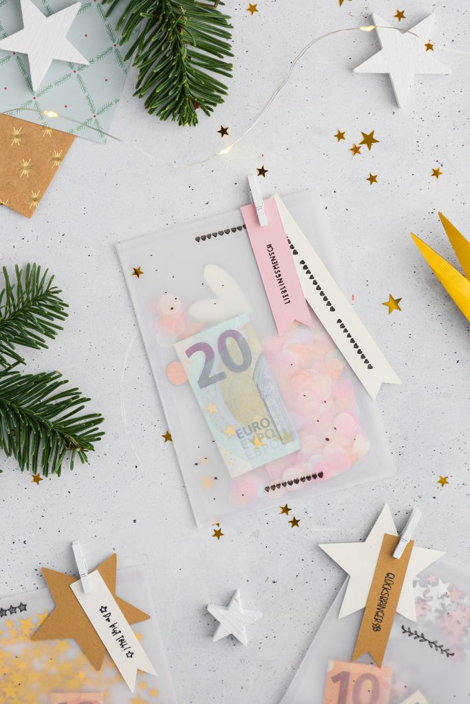 DIY Geldgeschenk: Glückwunschkarten mit Geld basteln